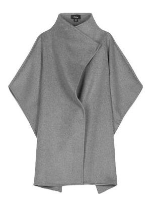 Echo Collar Ruana - Grey Heather