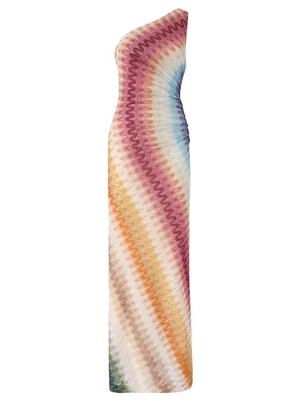 MISSONI One-shoulder Long Viscose Lace Dress