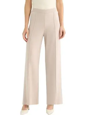 TAHARI ASL Wide Leg Sweater Knit Pants - Ivory