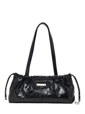 Maje Crackled Leather Milpli Gazette Black