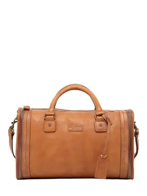 OLD TREND Nomad Genuine Leather Spacious Overnight Weekender - Chestnut