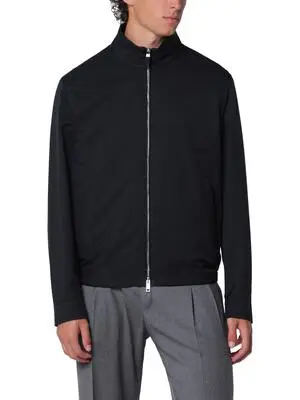 Zegna Navy Zip-up Jacket - Blue