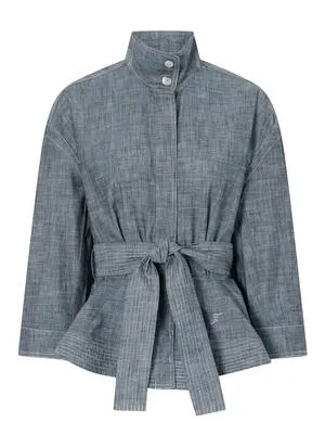 Jacquemus La Veste Cabana Belted Cotton Jacket Gray