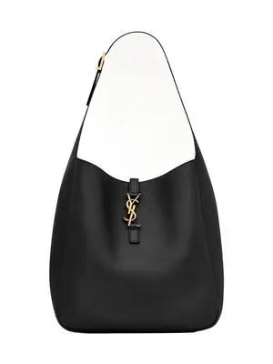 Saint Laurent Saint Laurent Le 5 À 7 Supple Large Grained Leather Hobo Bag Black