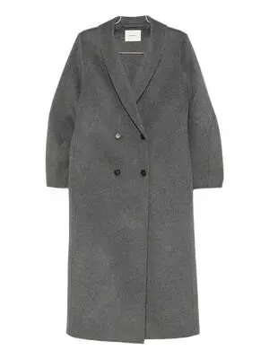 LISA YANG Double-breasted Shawl-lapel Coat - Grey