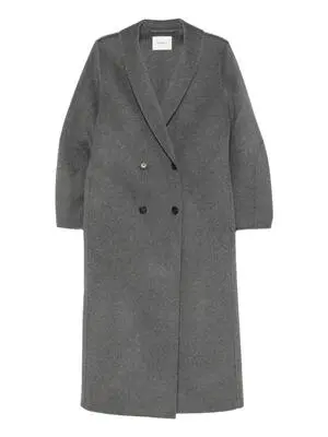 LISA YANG Double-breasted Shawl-lapel Coat - Grey