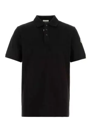 Moncler Logo-patch Short-sleeve Polo Shirt - Black