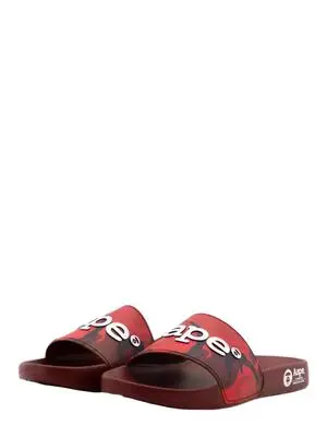 AAPE BY *A BATHING APE Camouflage Logo Slides - Green