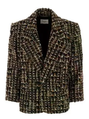 Saint Laurent Tweed Blazer - Brown