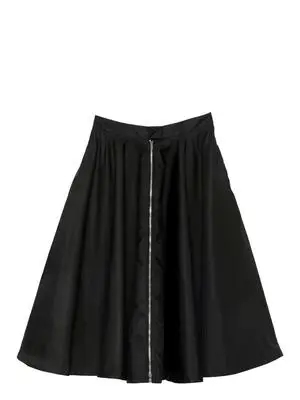 Prada Re-nylon Skirt With Zip-fastening And Belted Waist - Black