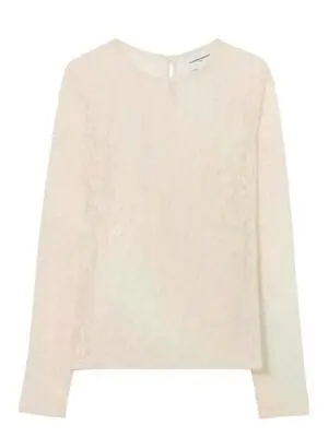 Claudie Pierlot Floral-lace Long-sleeve Top - Neutrals