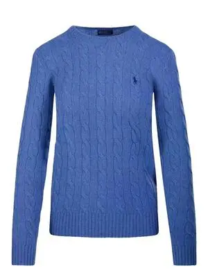 Polo Ralph Lauren Polo Ralph Lauren Cable Knit Embroidered Logo Sweater Blue