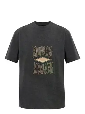Emporio Armani Embroidered-logo T-shirt - Grey