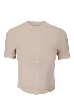 MAISON MARGIELA Short-sleeve T-shirt With Button Detailing - Neutrals