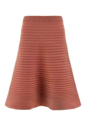 Issey Miyake Pleats Please Issey Miyake Bounce Knit Midi Skirt Brown