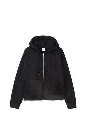 On Zip-up Drawstring Hoodie - Black