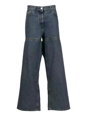 Attico Cut-out Wide-leg Jeans - Blue