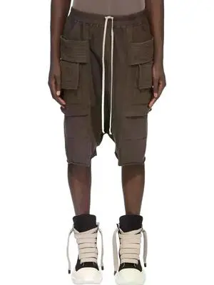 Rick Owens Creatch Cargo Pods Multi-pocket Cargo Shorts - Brown