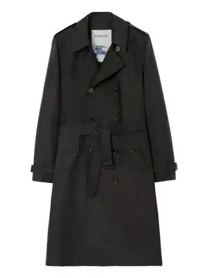 Burberry Long Geometric Nylon Blend Trench Coat - Brown