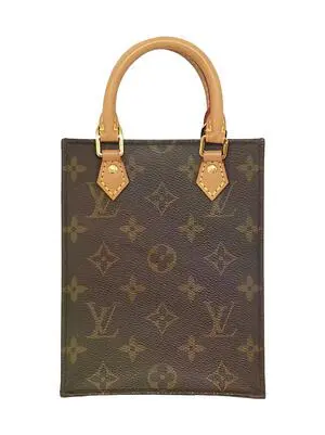 LOUIS VUITTON 2020 Monogram Petit Sac Plat Satchel - Brown