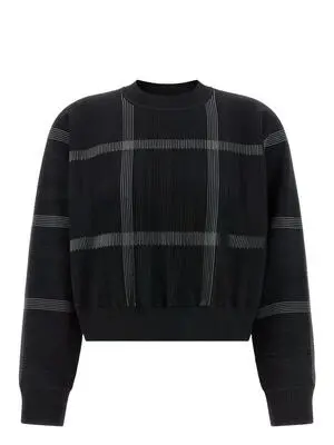 Issey Miyake Checkered Knit Sweater - Black