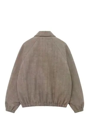 Miu Miu Miu Miu Prince Of Wales Checked Wool Blouson Jacket Brown