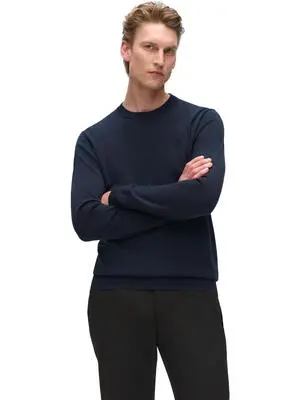 Karl Lagerfeld Crew Neck Wool Sweater - Navy