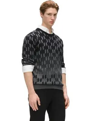 Karl Lagerfeld Gradient Monogram Sweater - Black