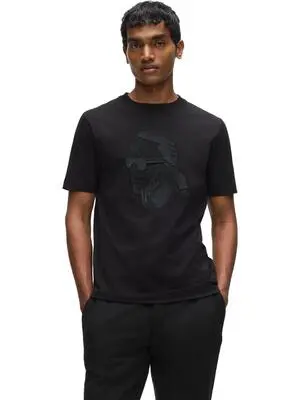 Karl Lagerfeld Karl Portrait Embroidery T-shirt - Black