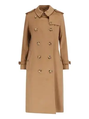 Burberry Kensington Cashmere Trench Coat - Brown