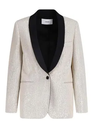 LARDINI Single-breasted Sequin Blazer - Cream