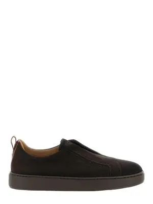 Santoni Santoni Victory Suede Slip-On Sneakers Brown