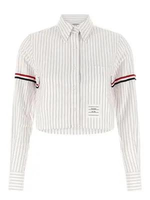 Thom Browne 4bar Cropped Shirt - White