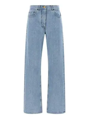 Thom Browne Back Martingale Wide Leg Jeans - Light Blue