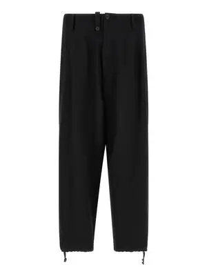 Yohji Yamamoto New Standard Wool Gabardine Trousers - Black