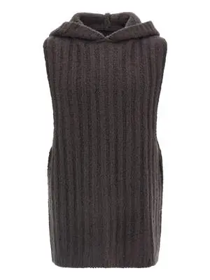 Rick Owens Hooded Tank Top - Gray