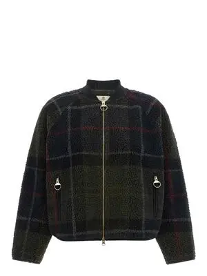Barbour Barbour Kirklees Fleece Tartan Bomber Jacket Green