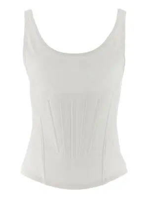 MUGLER Corseted' Tank Top - White