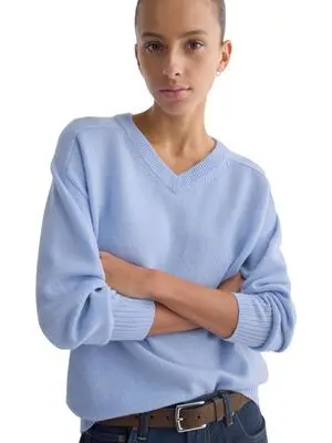 Everlane Cashmere High V Boyfriend Sweater - Blue