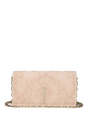 CHRISTIAN LOUBOUTIN Bettina Embroidered Clutch Bag - Nude