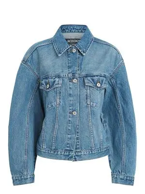 Jacquemus Curved Denim Jacket - Blue