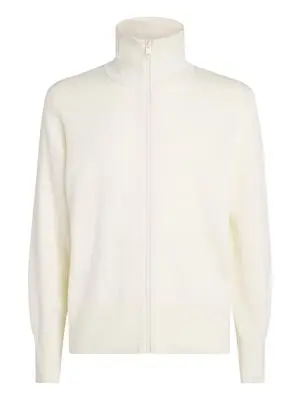Sandro Wool Zip-up High Neck Cardigan - Beige