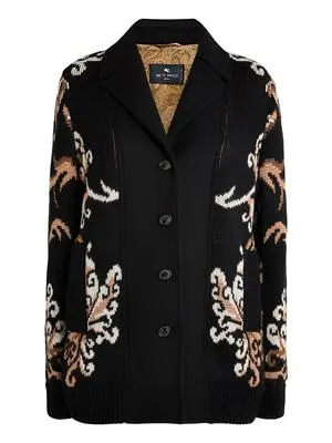 Etro Wool Jacquard Blazer - Black
