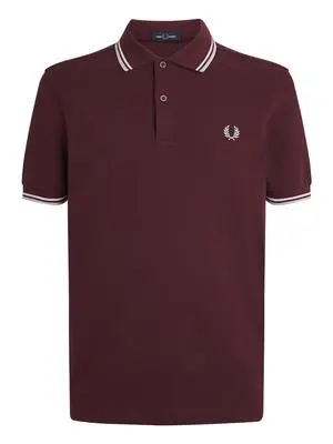 Fred Perry Cotton Twin Tipped Polo Shirt - Red