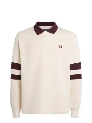 Fred Perry Cotton Logo Polo Sweatshirt - Ivory
