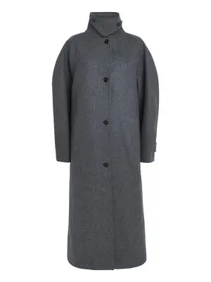 JIL SANDER Wool-blend Oversized Coat - Grey
