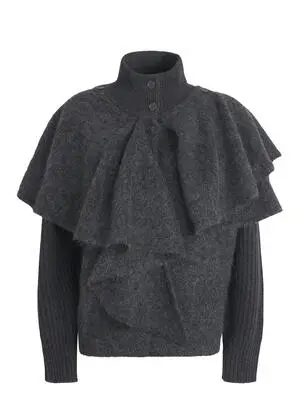 FRAME The Wrap Cape Coat - Grey