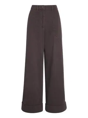 ME+EM Cotton Trainer Grazer Trousers - Brown