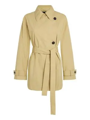 Theory Cropped Belted Trench Coat - Beige