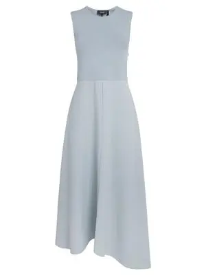 Theory Knit-satin Midi Dress - Blue
